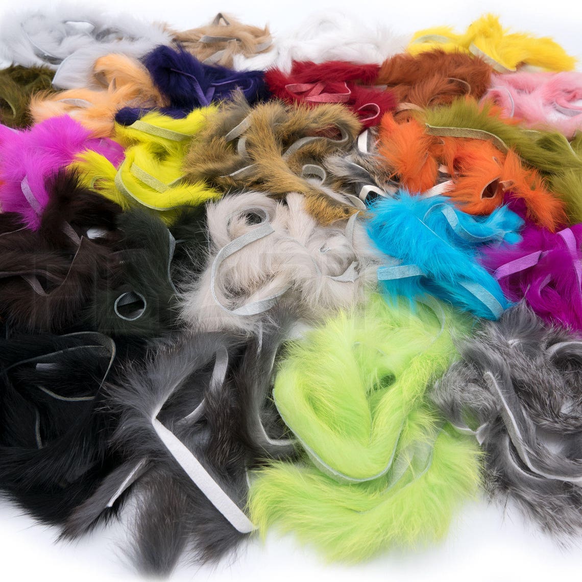 Magnum Rabbit Strips Jig & Fly Tying Zonker Rabbit Hide Pieces Strands ...