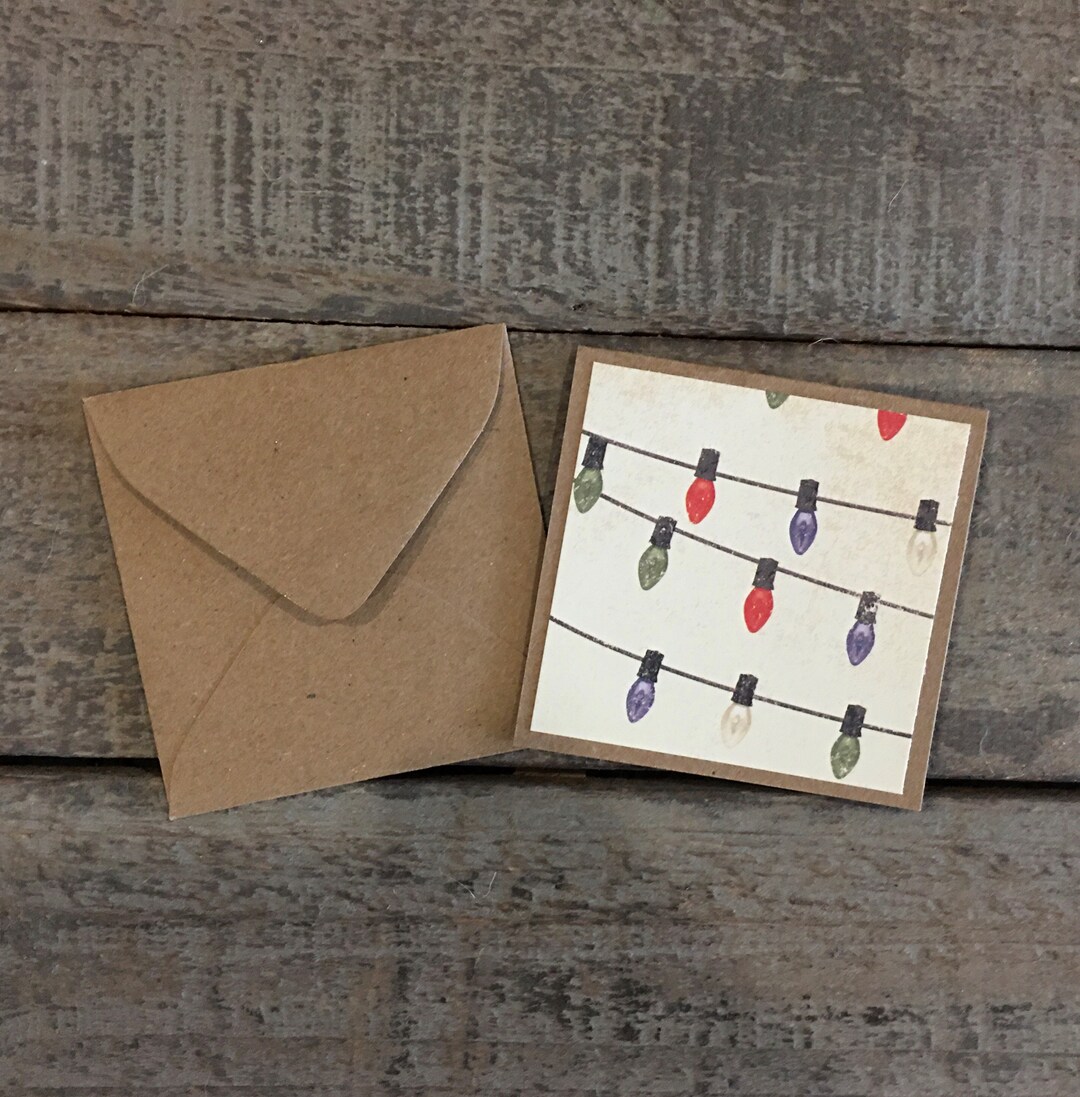 Set of 6 Gift Enclosures Cards Christmas Lights Holiday - Etsy