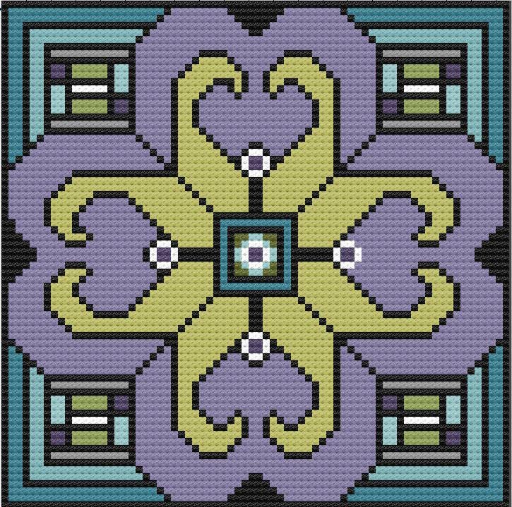 Art Deco Style Needlepoint Pattern, Digital Download PDF, Geometric ...
