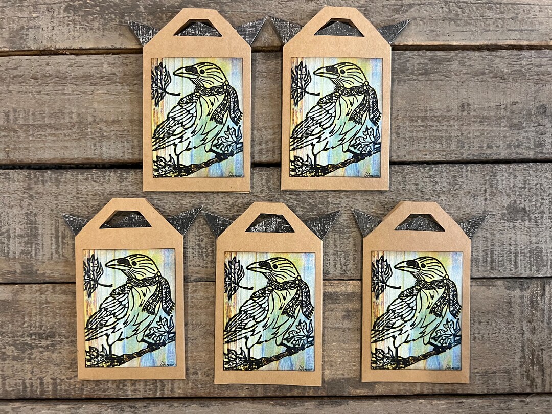 Crow Gift Card Holders, 5 Holders With Envelopes, Cute Crow Card ...