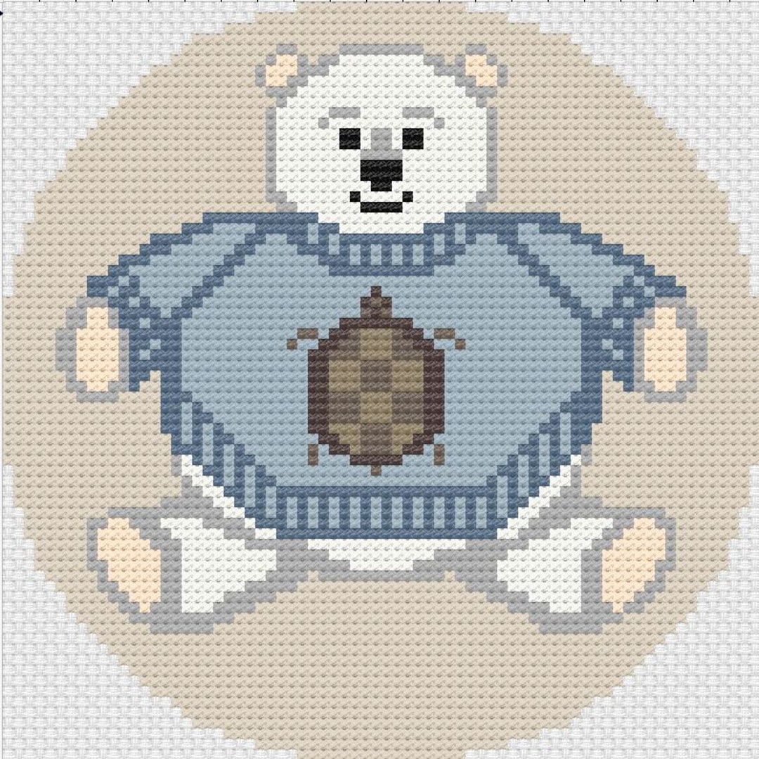 Teddy Bear Sea Turtle Sweater Needlepoint Pattern, Sea Turtle Sweater ...