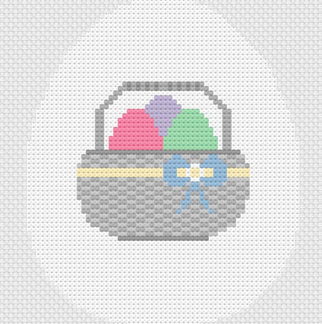 Easter Basket, Easter Basket of Eggs Needlepoint Pattern, Easter Theme ...