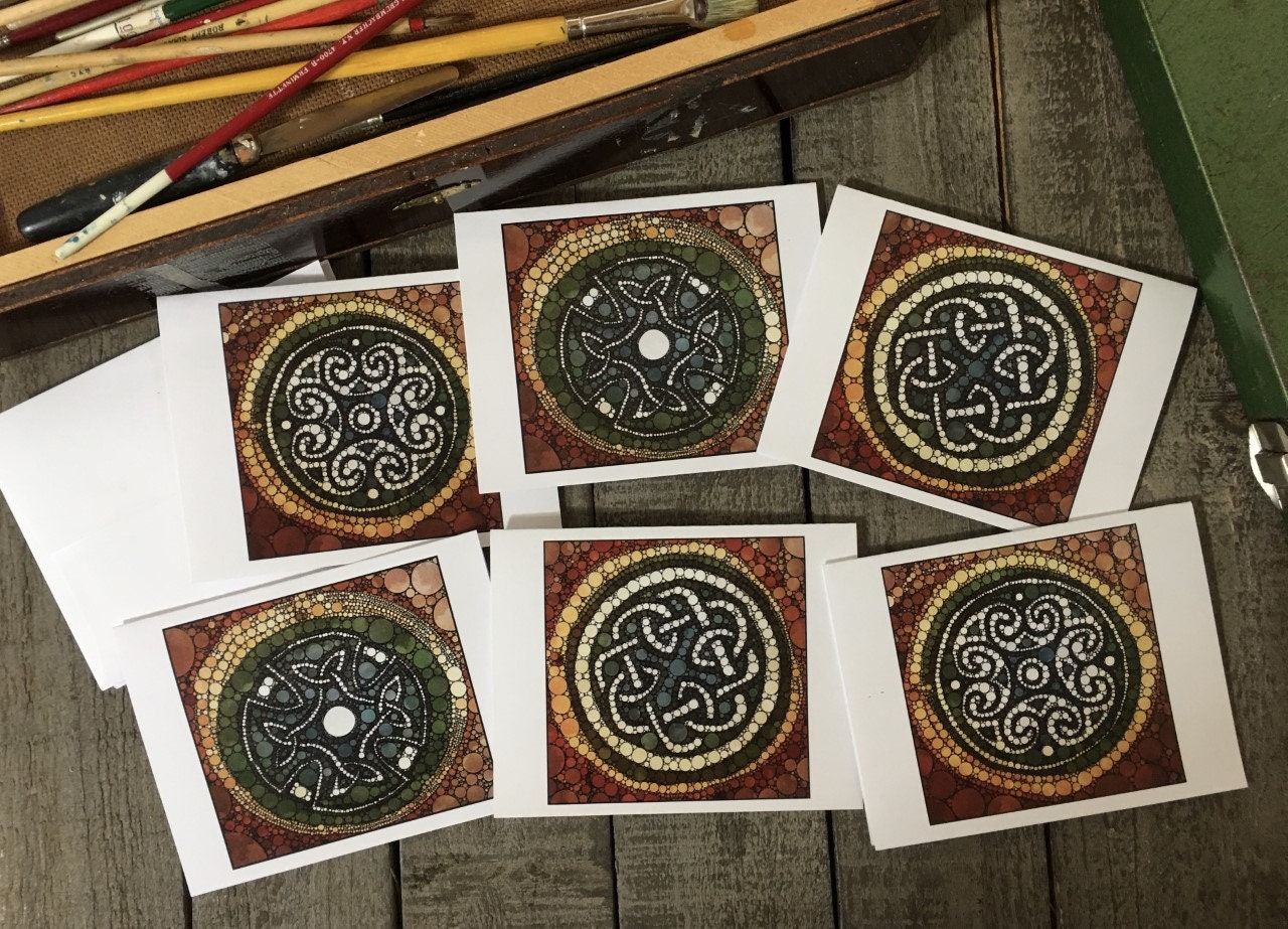 Celtic Cross Card Celtic Knot 6 Card Set Original | Etsy