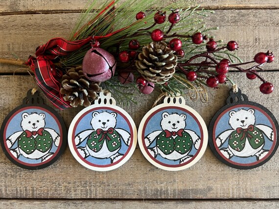 Teddy Bear Ornament Christmas Teddy Bear Ornament Holiday - Etsy