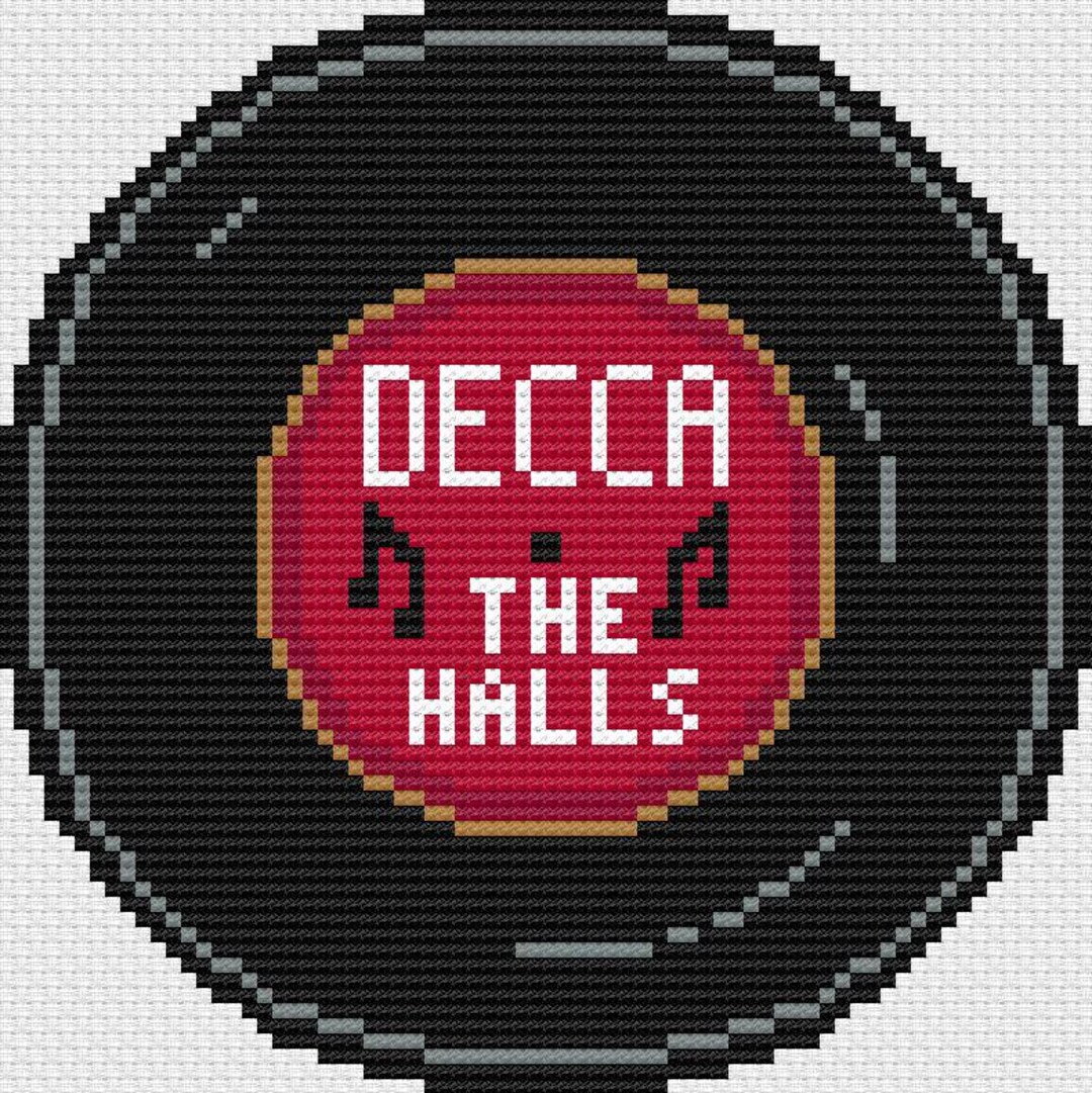 Decca the Halls Needlepoint Pattern, Vintage Vinyl Record Pattern ...