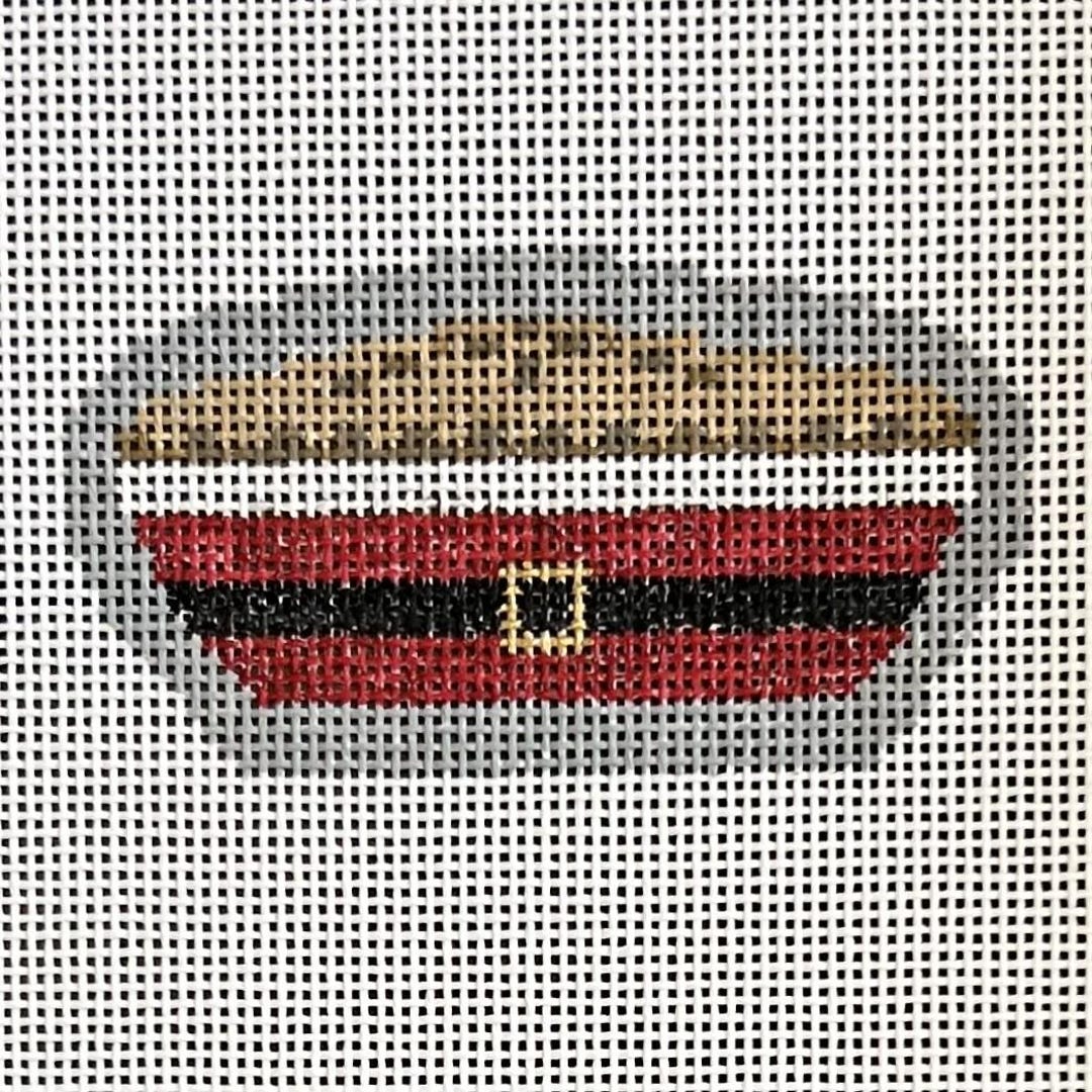 Christmas Santa Suit Deep Dish Pie Needlepoint Painted Canvas, Hand ...