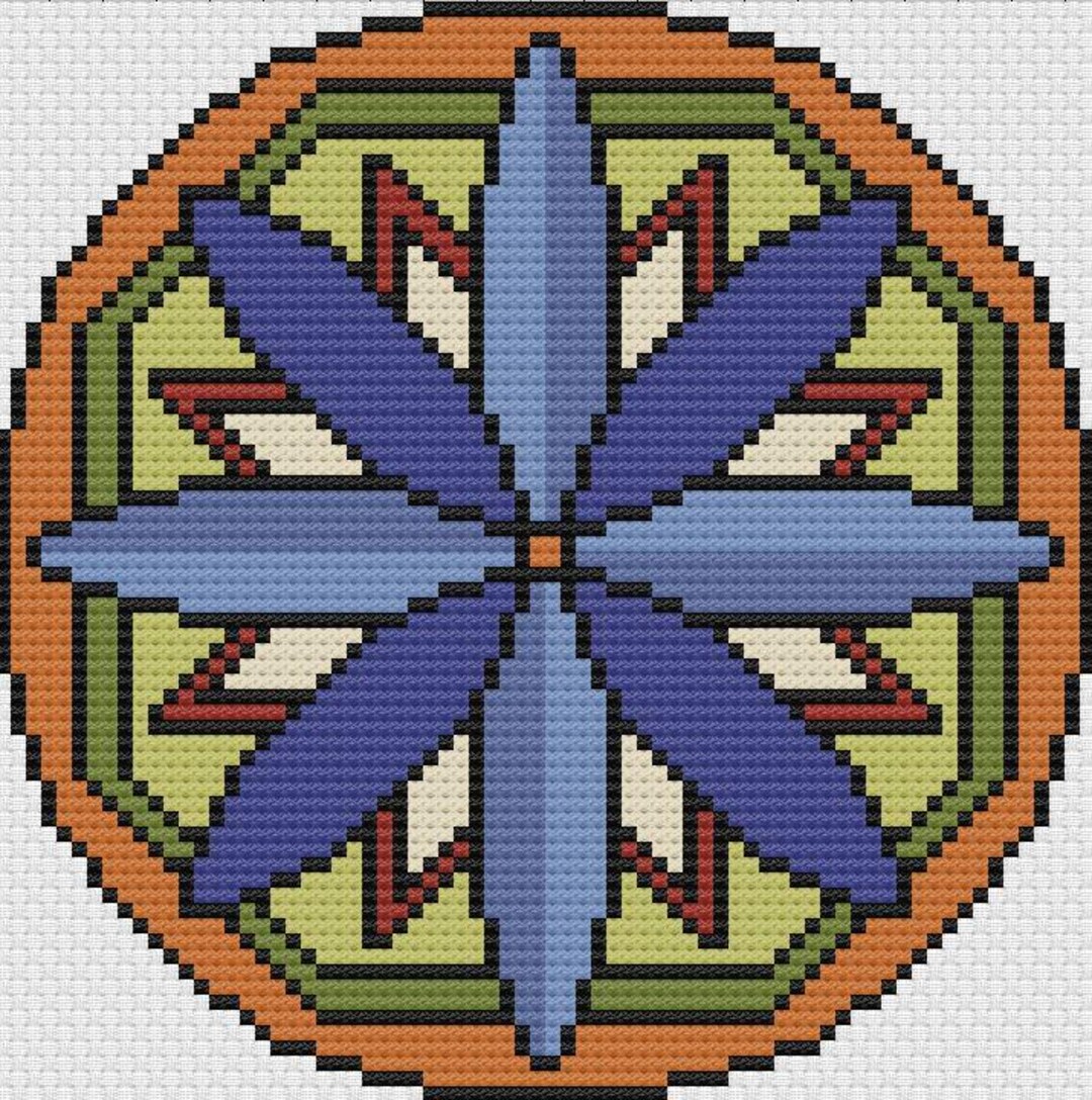 Floral Needlepoint Pattern, Bright Flower Needlepoint Chart, Daisy ...