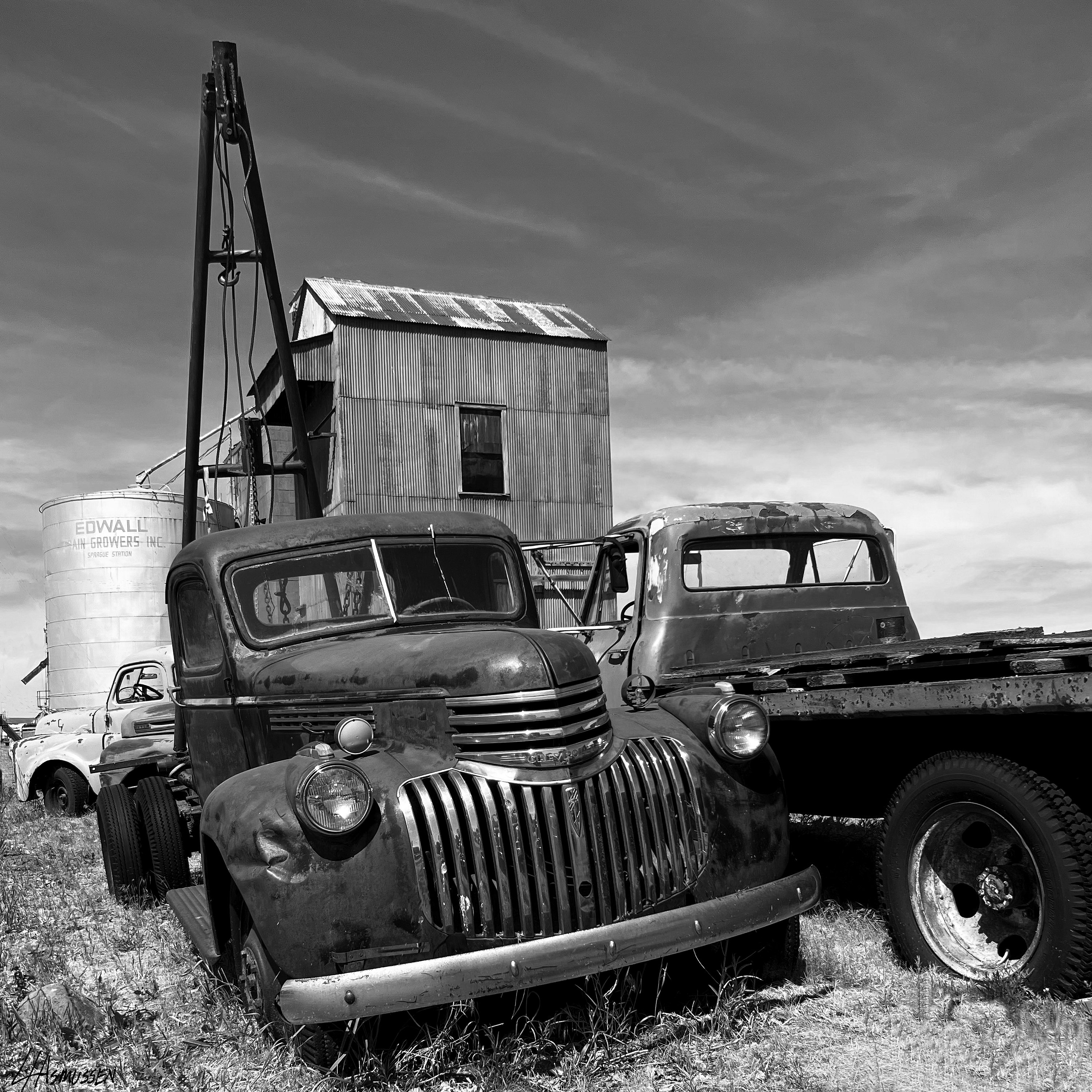 Vintage Farm Trucks, Old Trucks, Black and White Fine Art Print ...