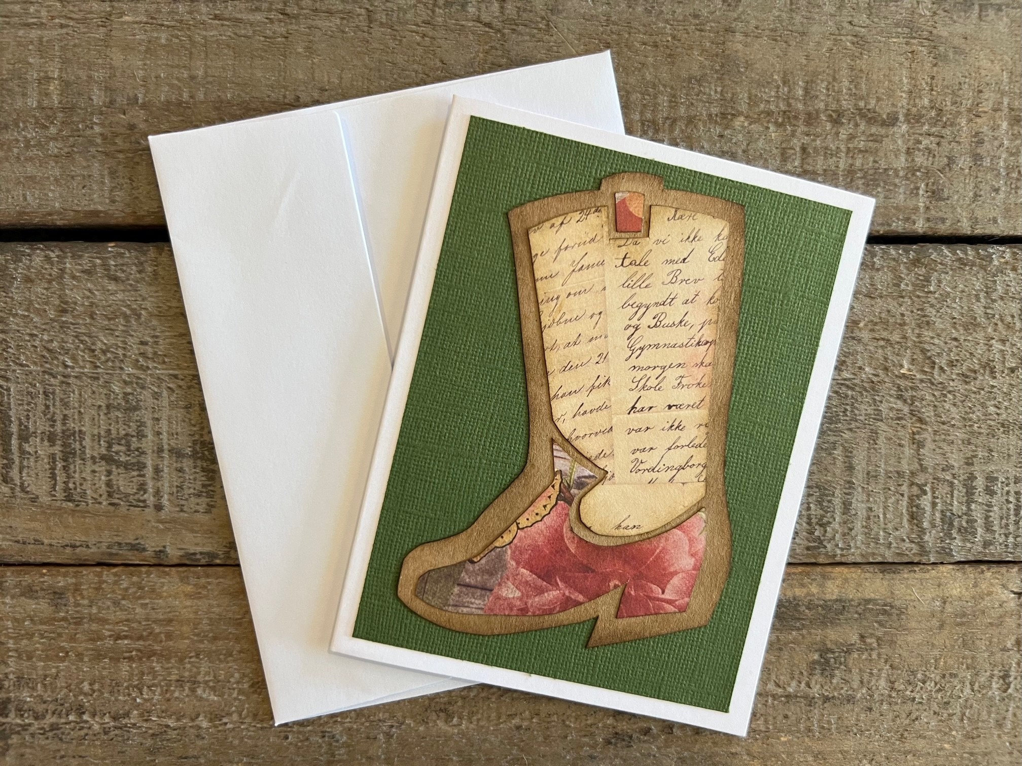 Cowboy Boot Cards Set of 5 Blank Notecards Hand Cut - Etsy