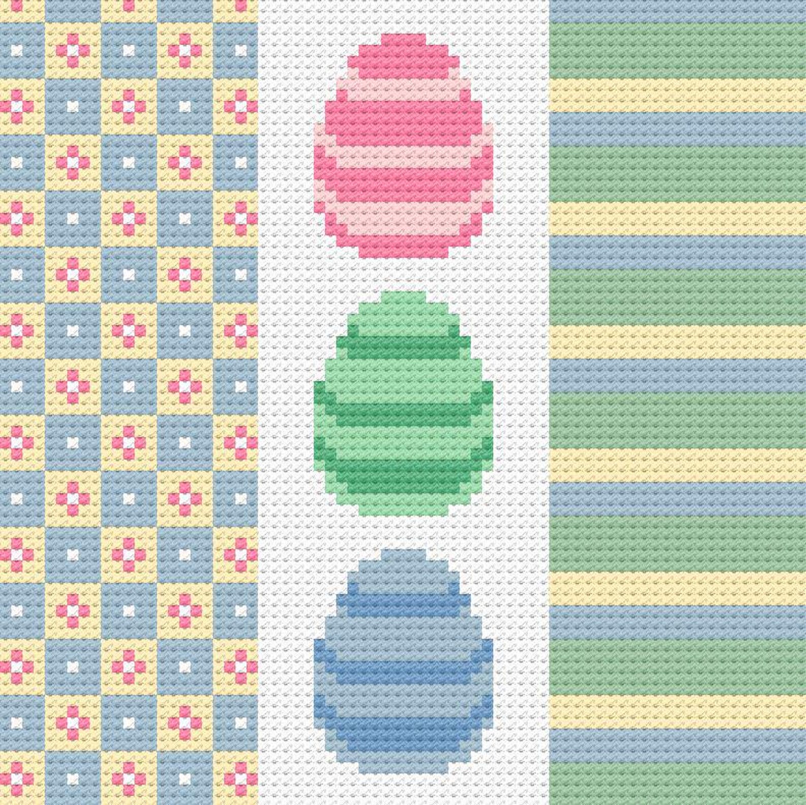 Easter Egg Needlepoint Pattern, Cute Pastel Easter Eggs, Pastel ...