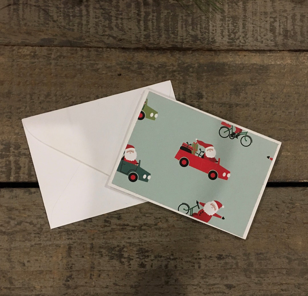 Santa Gift Enclosures Cards, Set of 6 Cards With Envelopes, Santa Mini ...