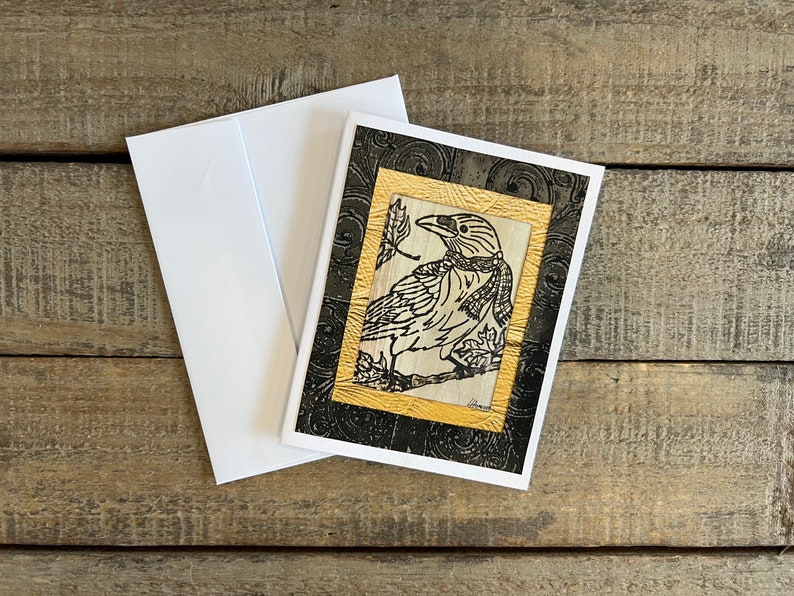 Crow Cards, Hand Cut Paper, Handmade, Crow Cards, Crow Notecards, Set ...
