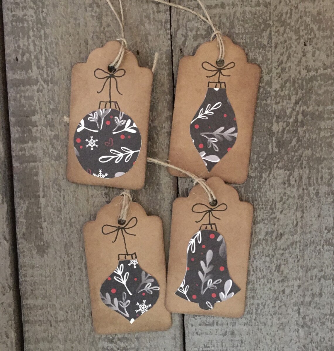Set of 12 Primitive Christmas Gift Tags Handmade Hand Cut - Etsy Canada