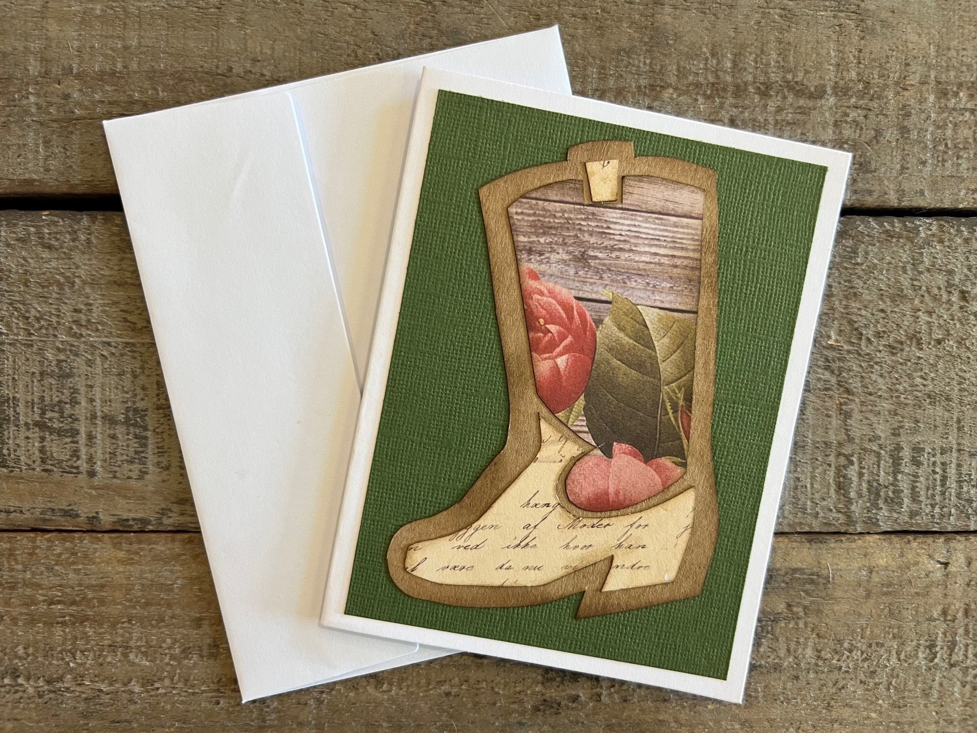 Cowboy Boot Cards Set of 5 Blank Notecards Hand Cut - Etsy