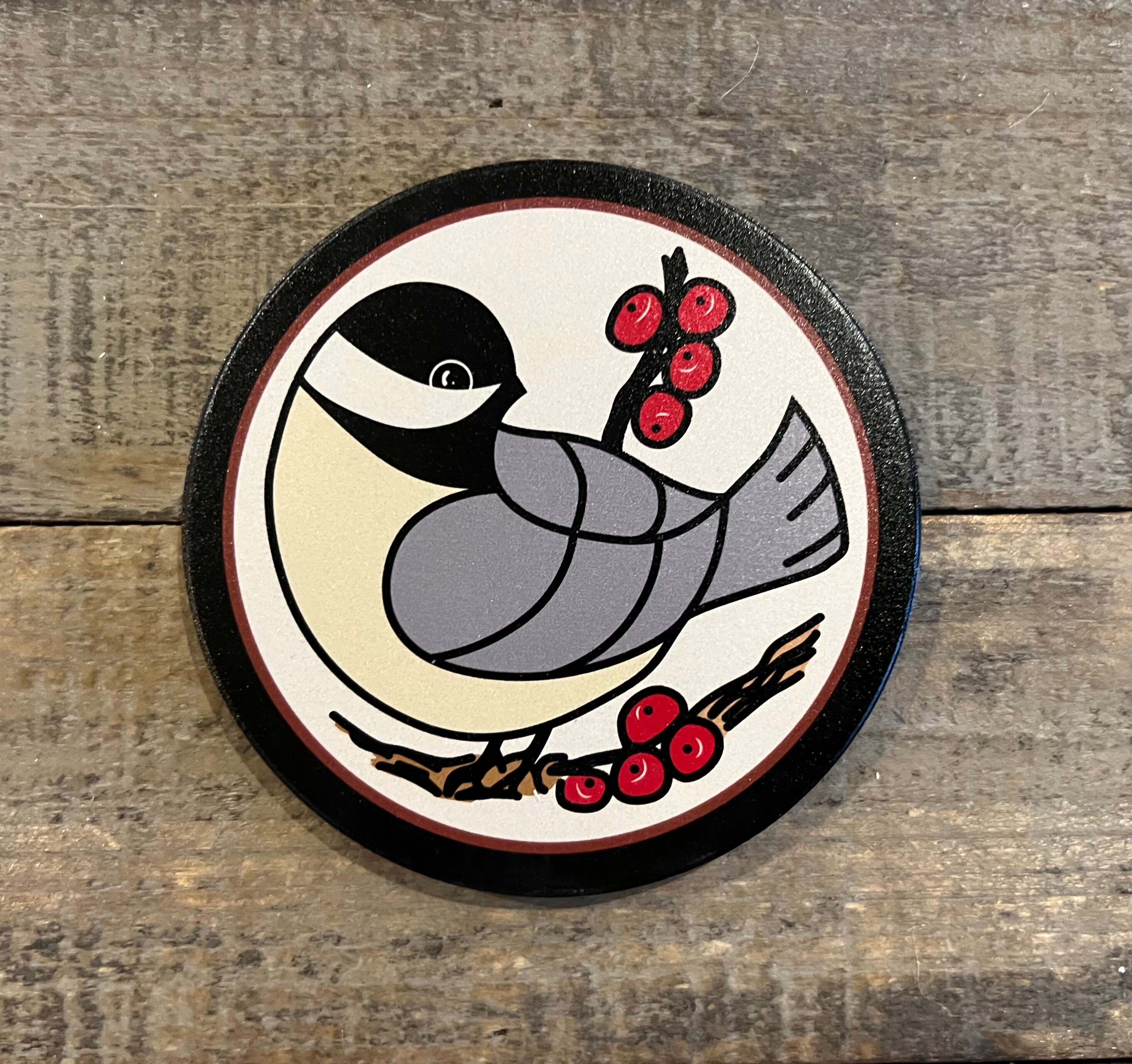 Chickadee Coasters, Set of 4, Black Cap Chicadee, Bird Coasters, Cute ...