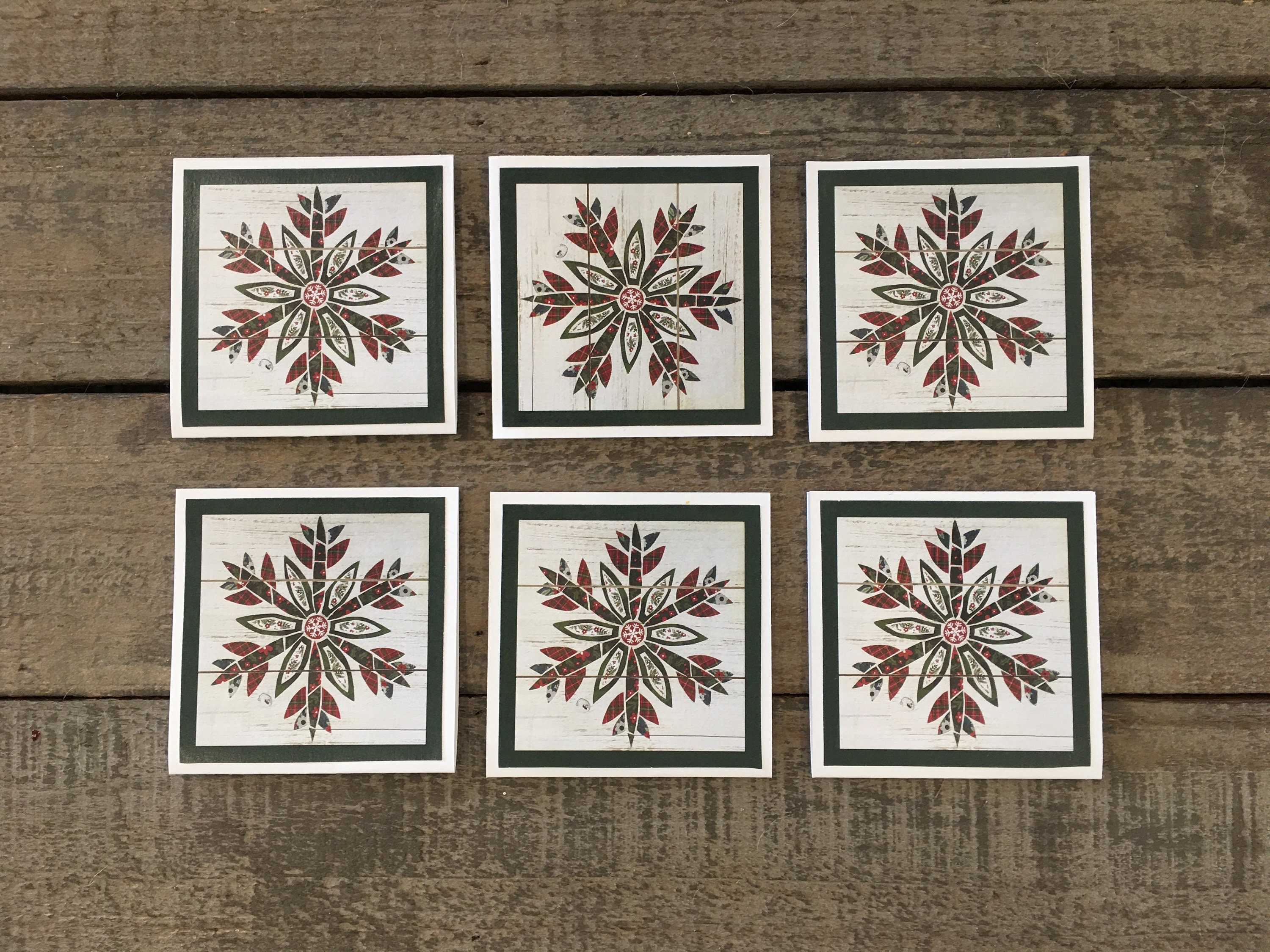 Papercraft Colorful Snowflakes Personalized Gift Enclosure Cards with ...