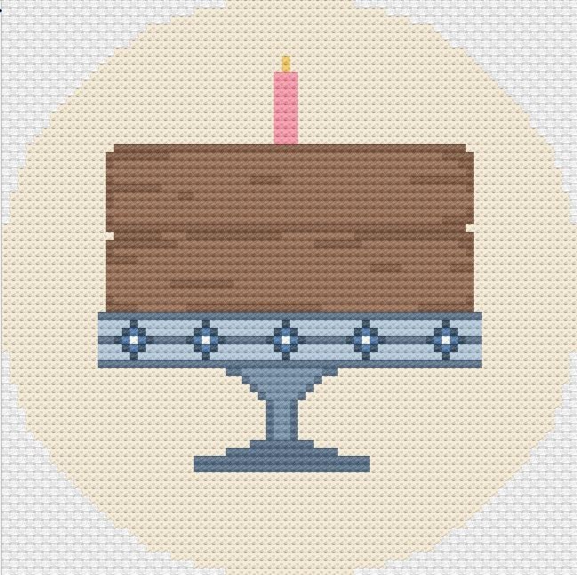 Chocolate Layer Cake Needlepoint Pattern, Needlepoint Chart, Cake ...