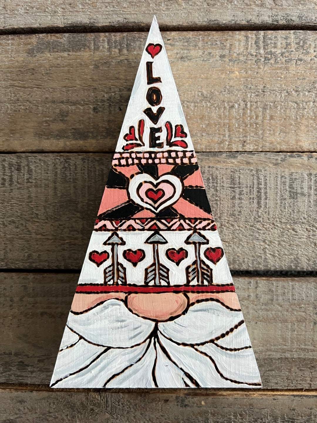 Valentine's Day Gnome, Valentine Theme Gnome, Handmade, Pyrography ...