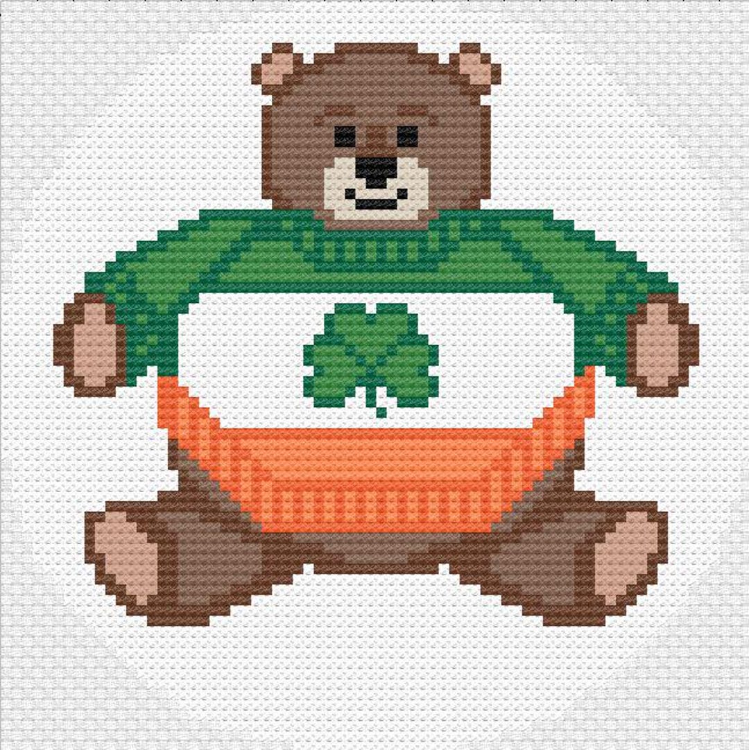St Patrick Day Teddy Bear, Irish Flag, Irish Teddy Bear, Needlepoint ...