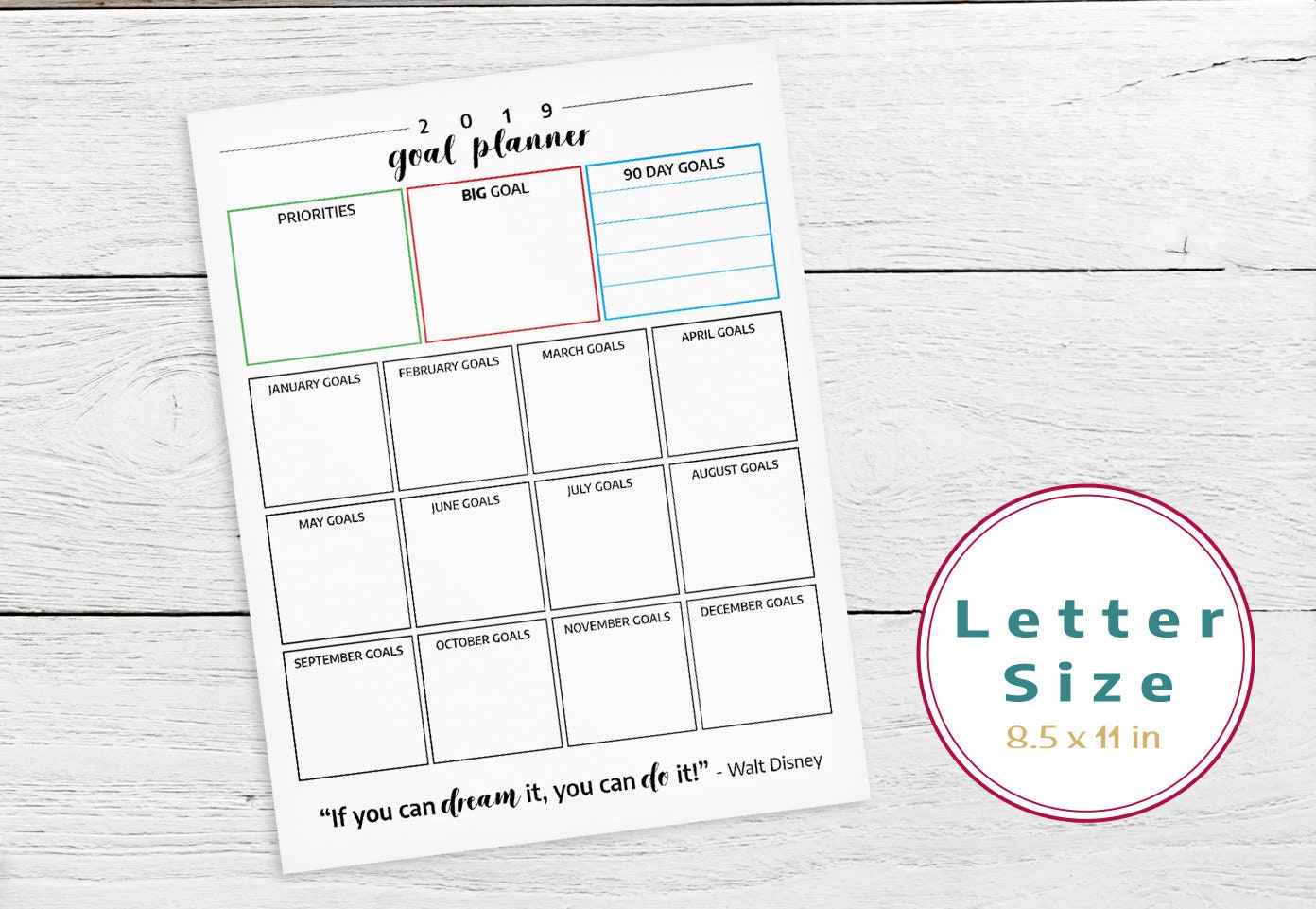 Goal Planner, Goal Printable, Goal Tracker, Planner Page, Planner ...