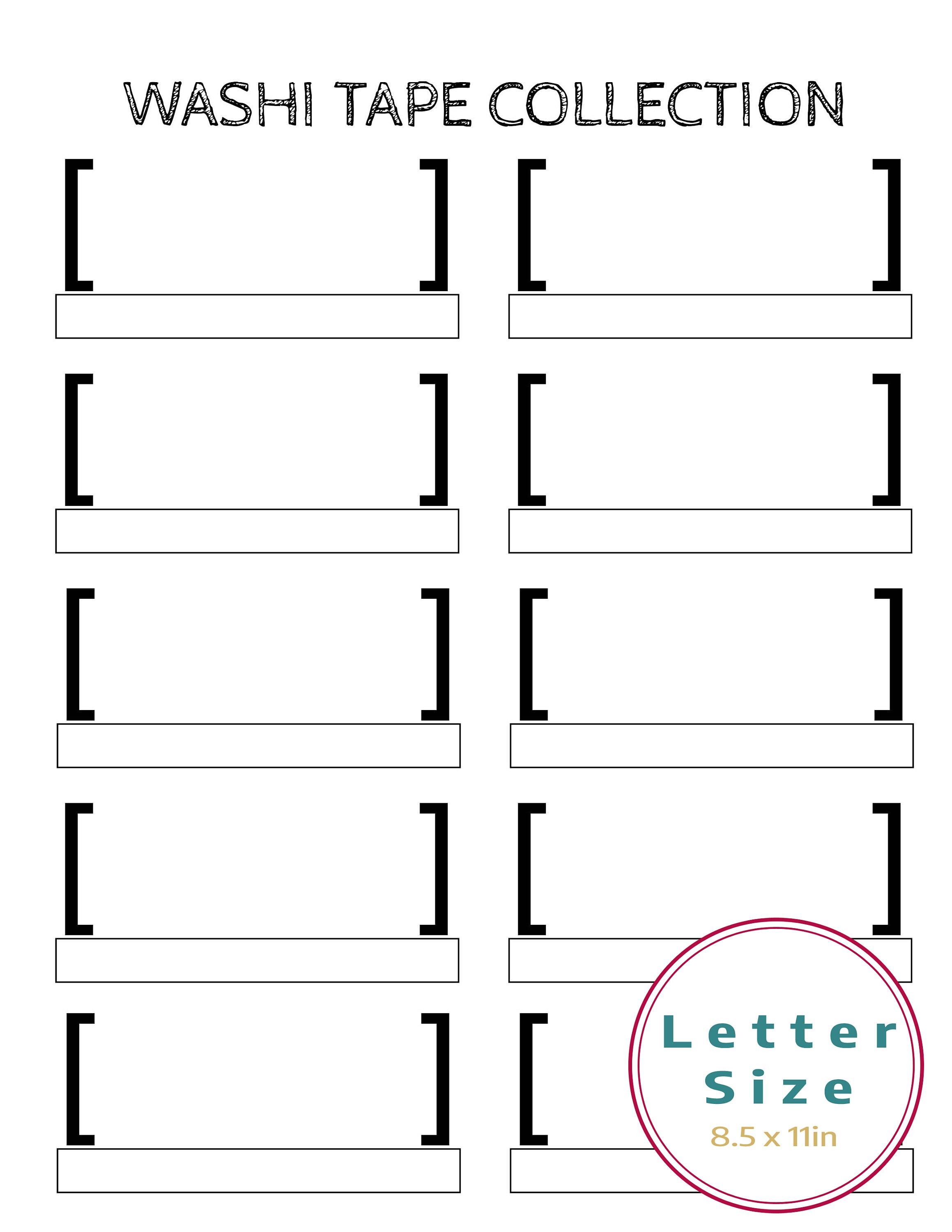 Washi Tape, Washi Card, Washi Sample, Washi Planner, Printable Washi ...