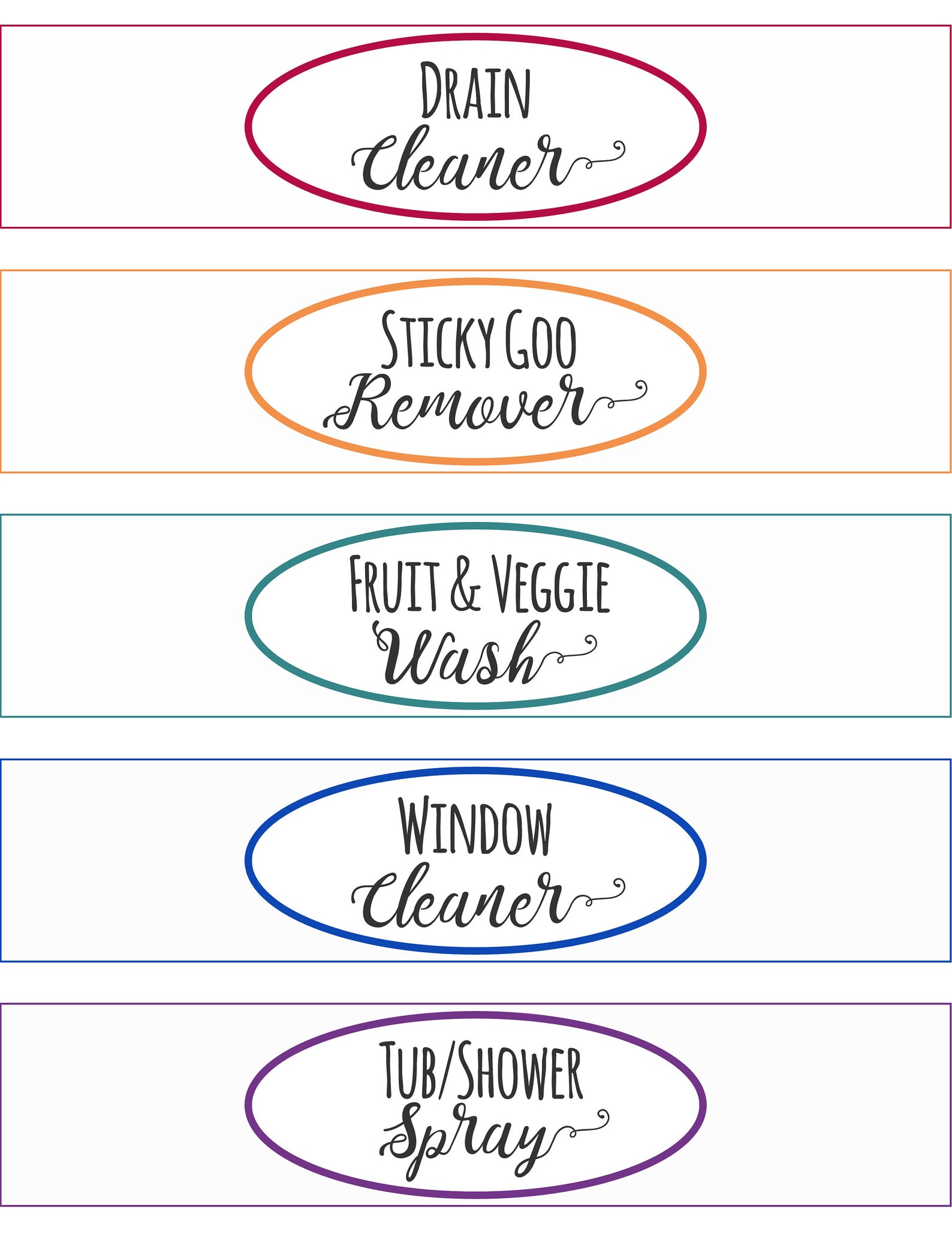 Cleaning Labels, Cleaning Printable, Cleaning House, Home Labels, Blank ...