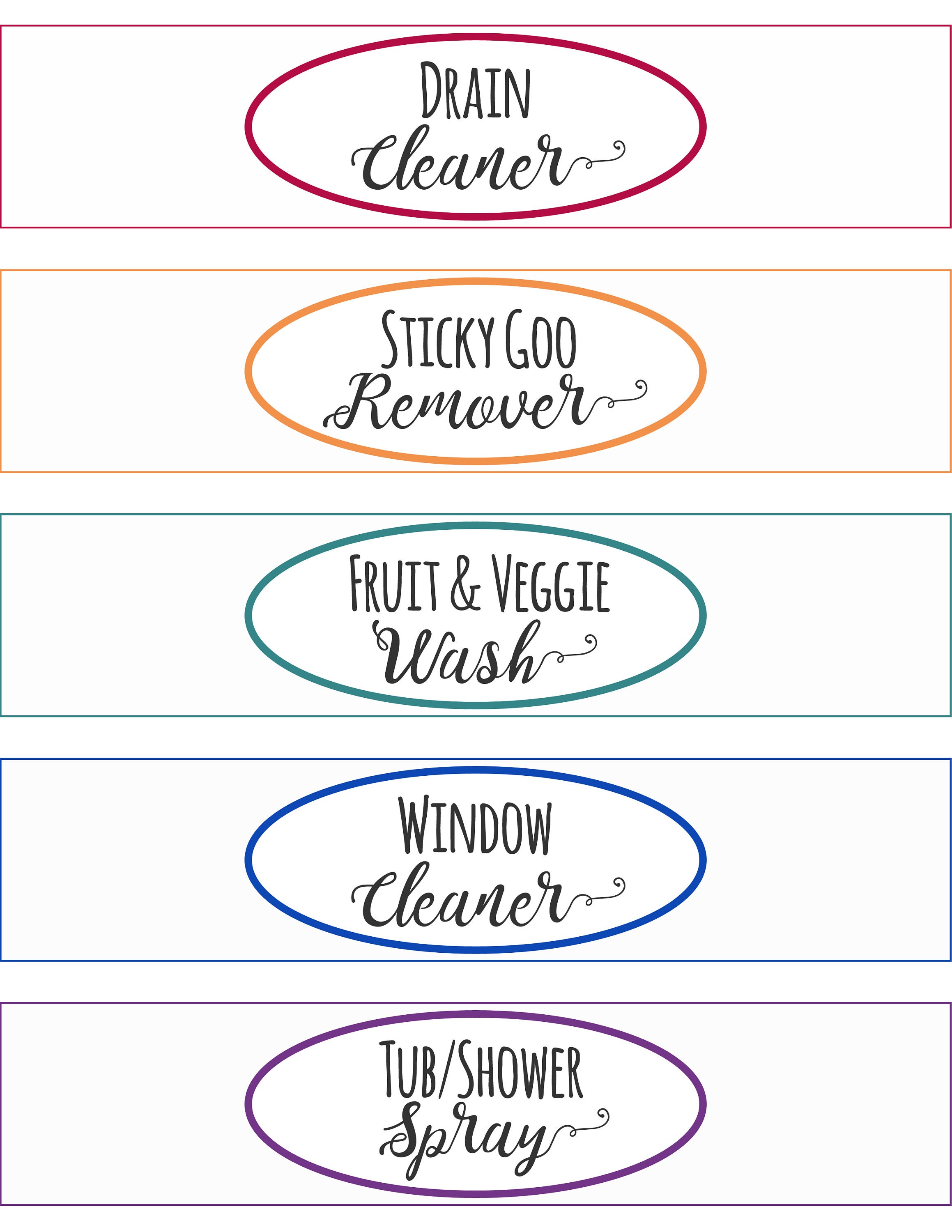 Cleaning Labels, Cleaning Printable, Cleaning House, Home Labels, Blank ...