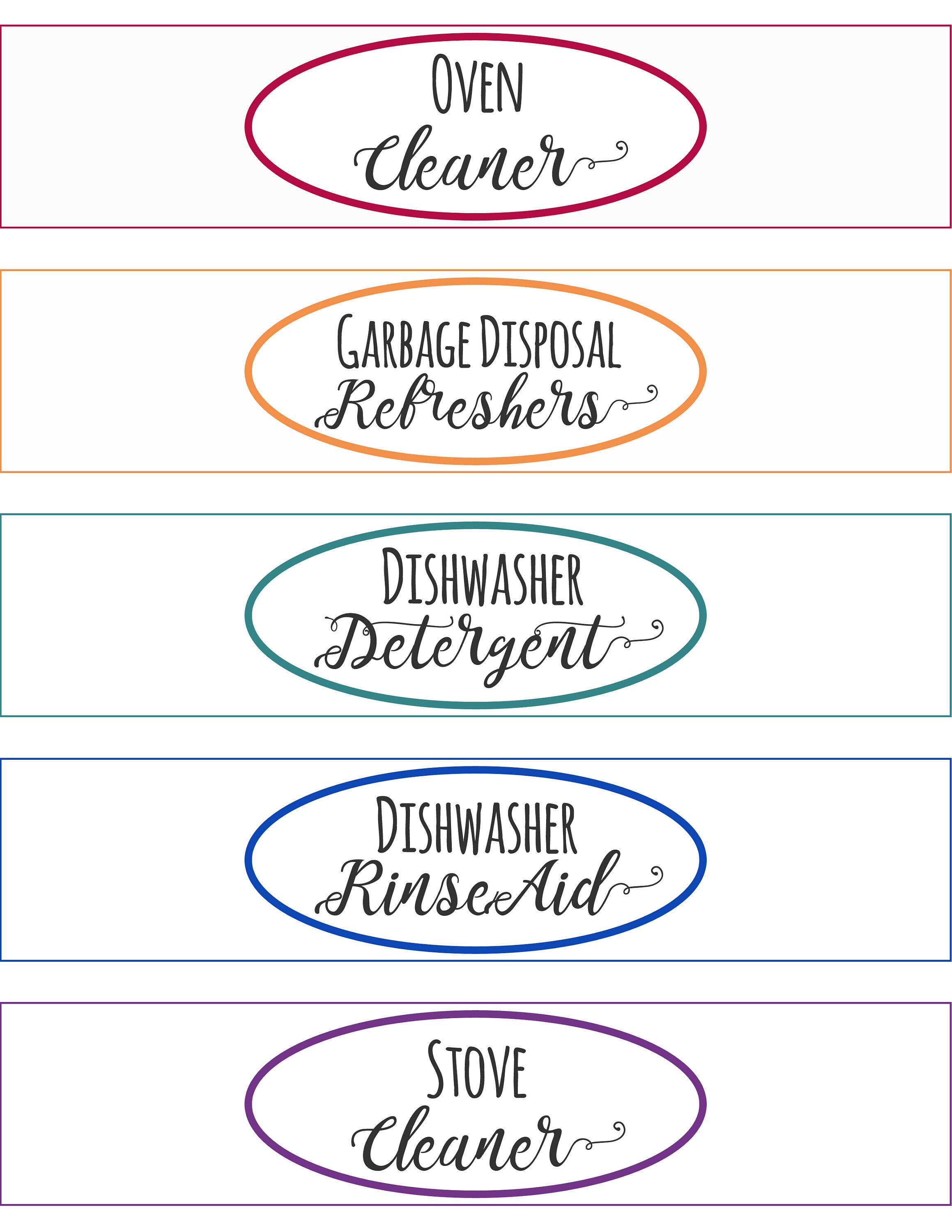 Cleaning Labels, Cleaning Printable, Cleaning House, Home Labels, Blank ...