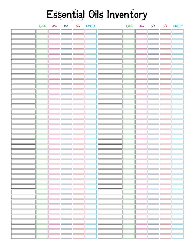 Oil Printable, Oil Accessories, Digital Oil, Printable List, Printable ...