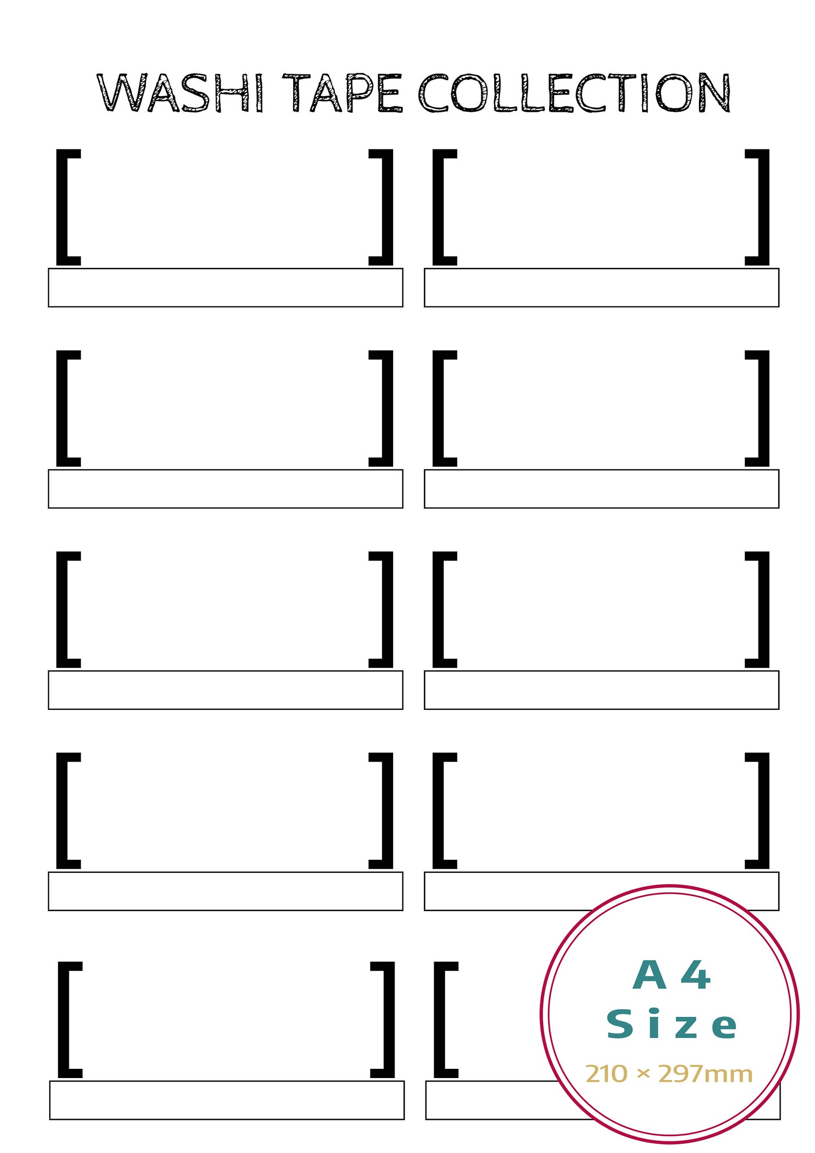 Washi Tape, Washi Card, Washi Sample, Washi Planner, Printable Washi ...