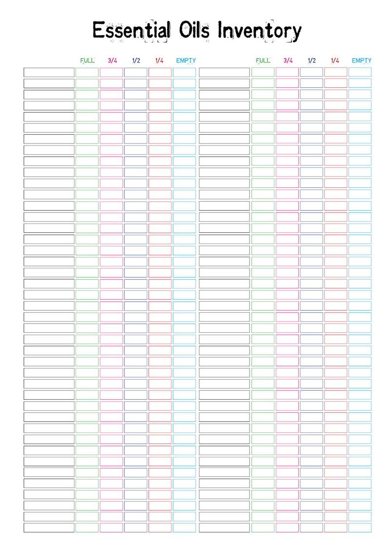 Oil Printable, Oil Accessories, Digital Oil, Printable List, Printable ...