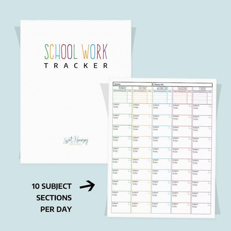 School Planner, School Work, School Agenda, Student Planner, Student ...