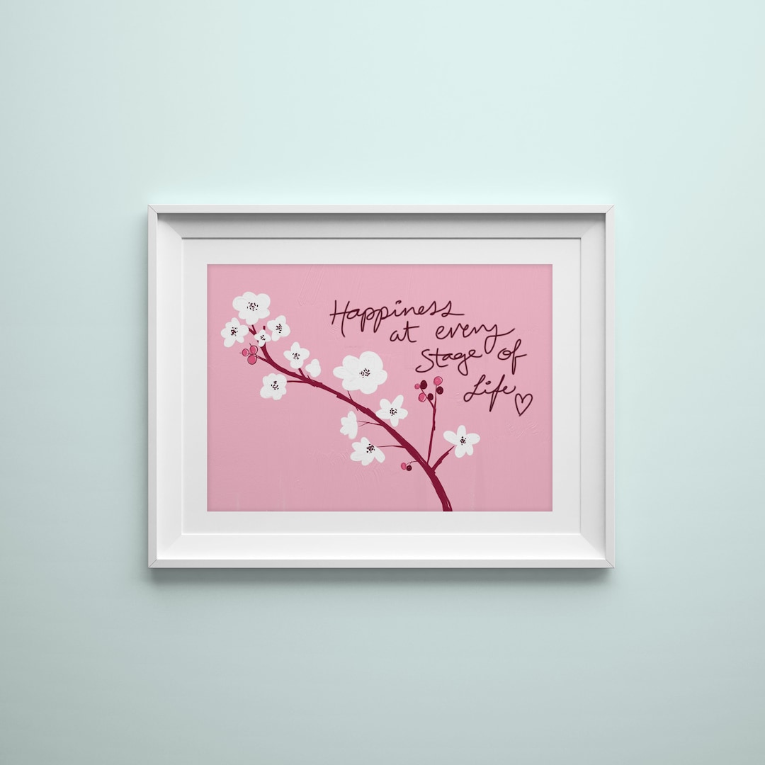 Happiness Wall Art, Hand Drawn Wall Art, Sketch Wall Art, Happiness ...