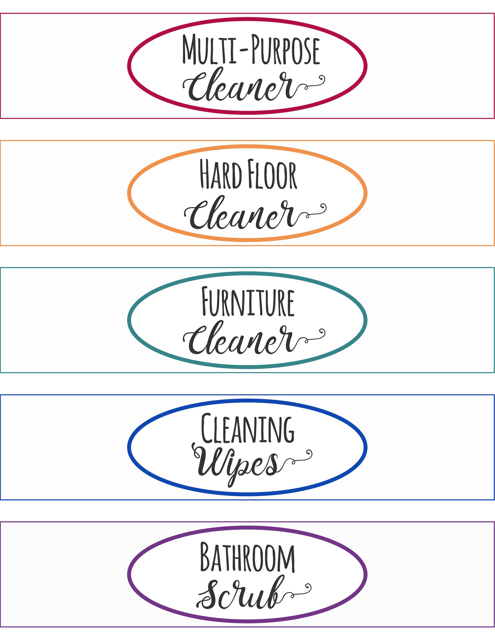 Cleaning Labels, Cleaning Printable, Cleaning House, Home Labels, Blank ...
