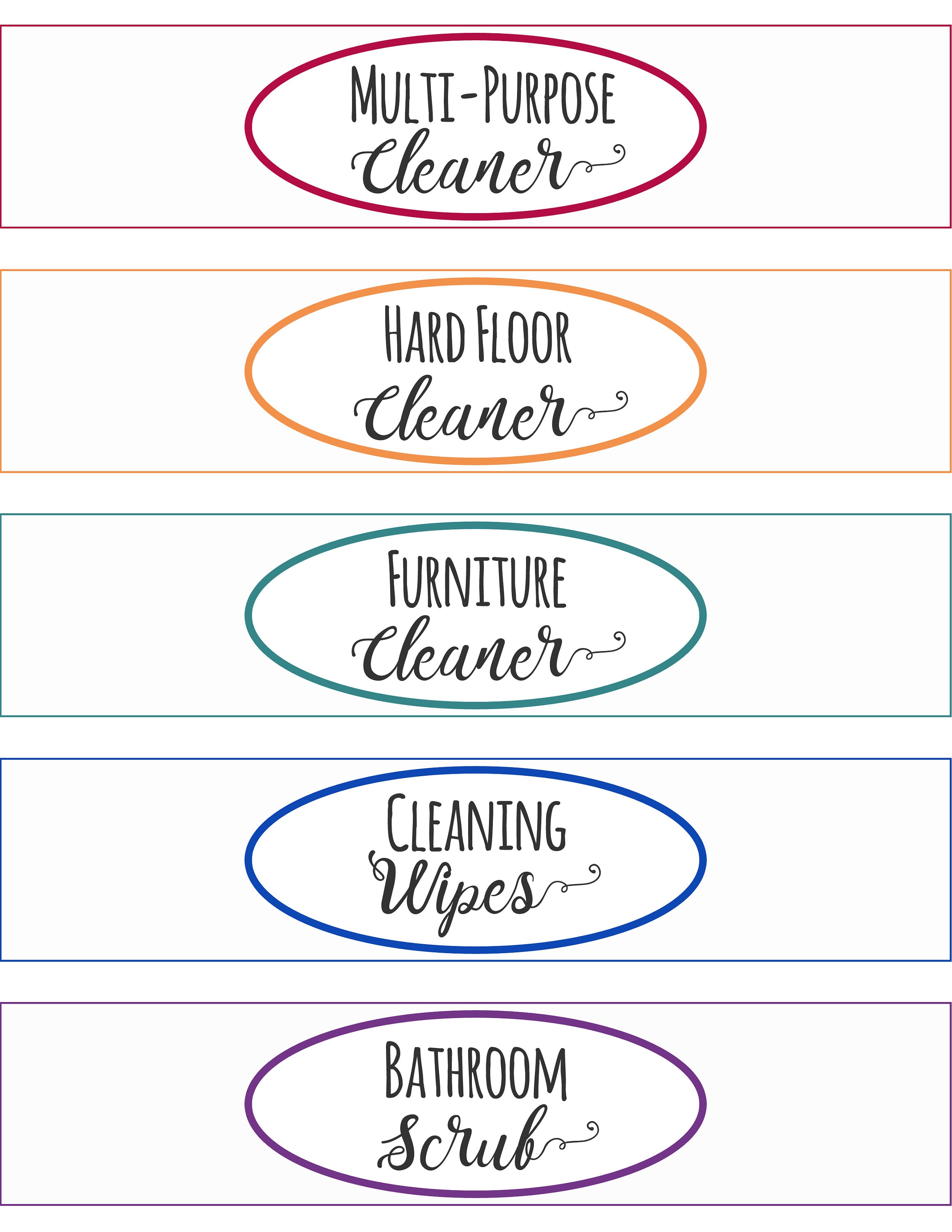 Cleaning Labels, Cleaning Printable, Cleaning House, Home Labels, Blank ...