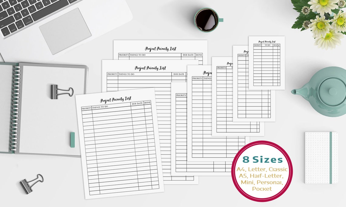 Project Printable Project Planner Project Organizer - Etsy