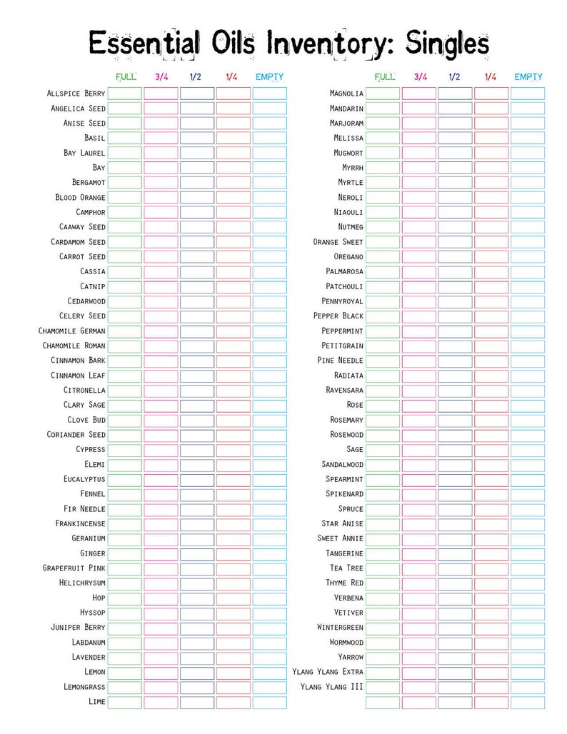 Oil Printable, Oil Accessories, Digital Oil, Printable List, Printable ...