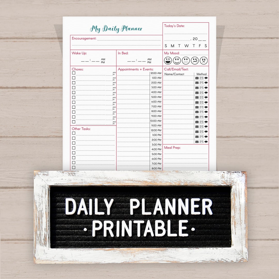 Daily Plan, Undated Daily, Daily Schedule, Undated Planner, 2021 ...