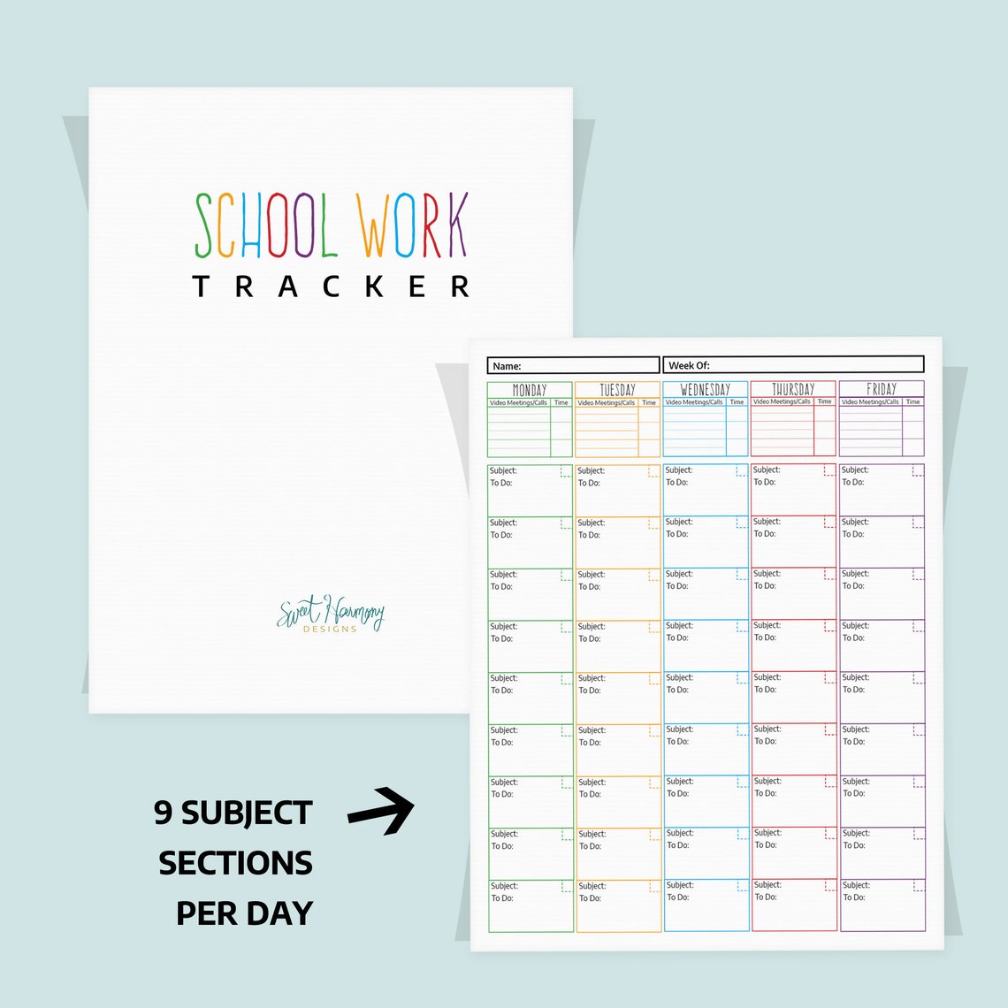 School Planner, School Work, School Agenda, Student Planner, Student ...