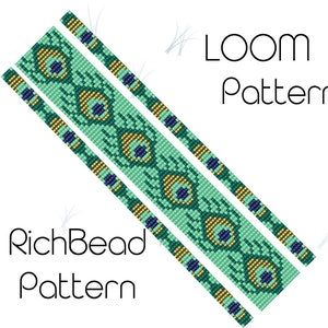 Peacock Feather Bead Loom Bracelet Patterns Seed Bead Loom Patterns ...