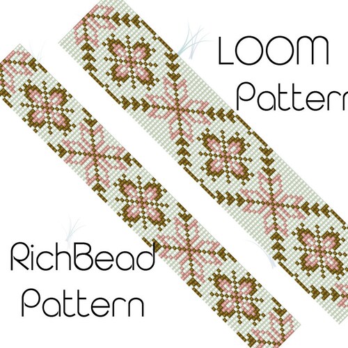 Flower Narrow Beading Loom Patterns Bracelet Bead Loom - Etsy