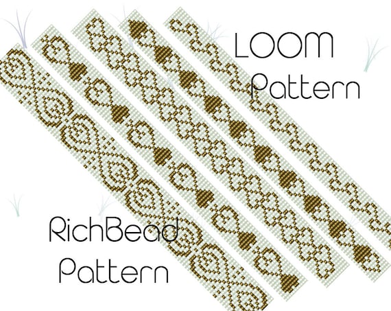 Hearts Seed Bead Bracelet Patterns for Beginners Narrow - Etsy