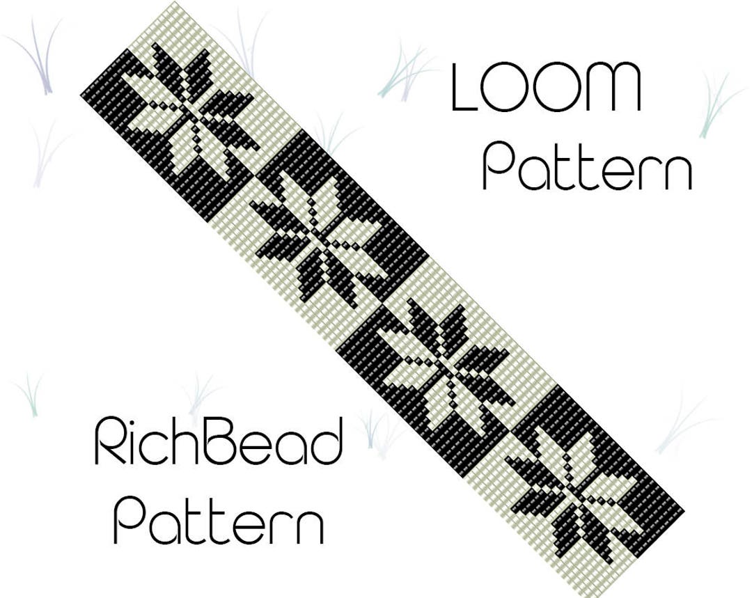 Star Seed Bead Bracelet Pattern Monochrome White Black Bead Loom ...