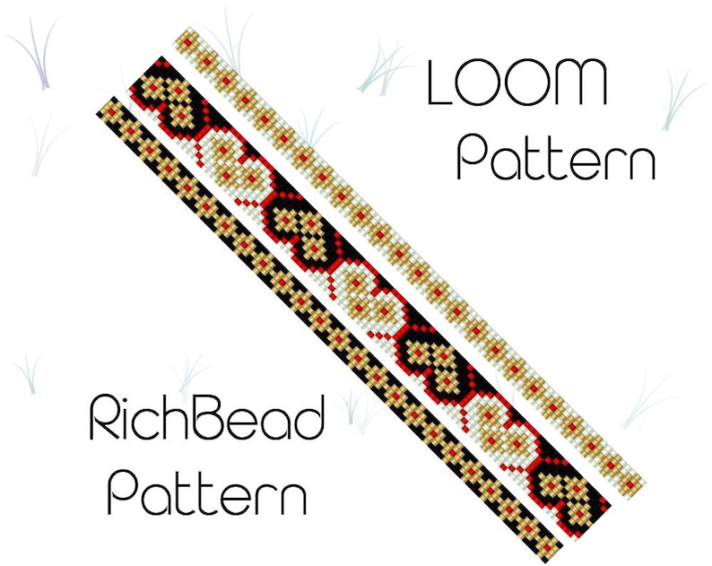 Seed Bead Heart Bracelet Pattern Bead Loom Patterns Miyuki | Etsy