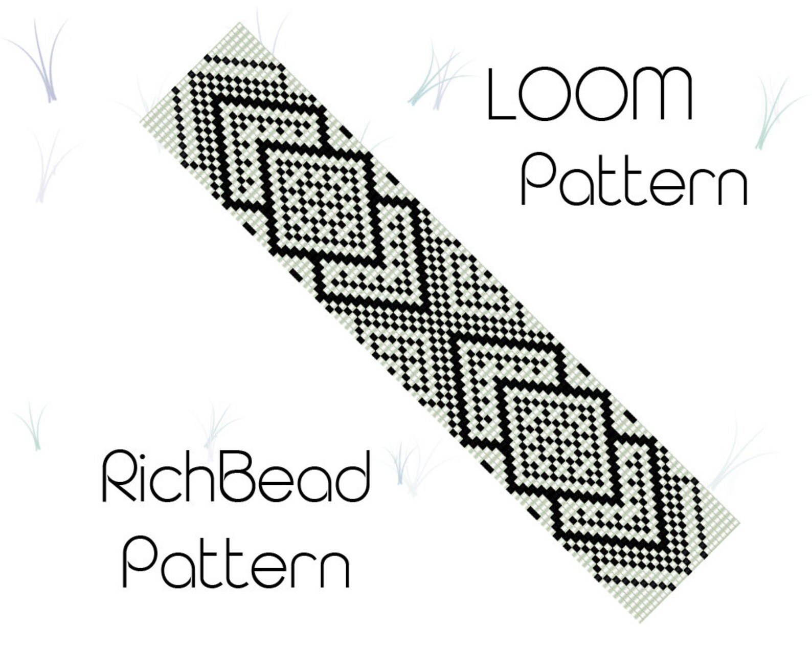 Geometric Square Stitch Beading Pattern Bead Loom Bracelet - Etsy UK
