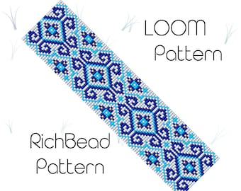 Square stitch beading pattern Bead loom bracelet patterns Bead | Etsy