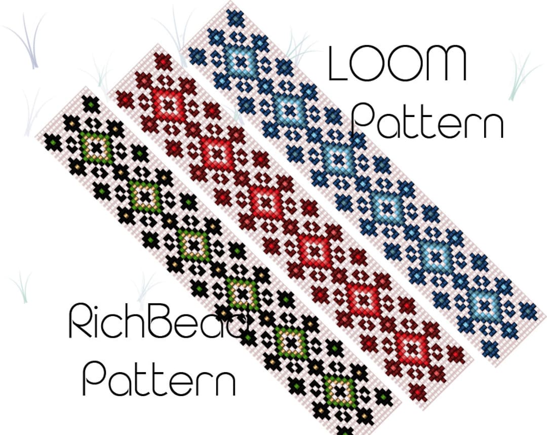 Christmas Bead Loom Patterns Seed Bead Bracelet Patterns Snowflake Loom ...