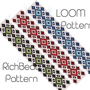 Christmas Bead Loom Patterns Seed Bead Bracelet Patterns Snowflake Loom ...