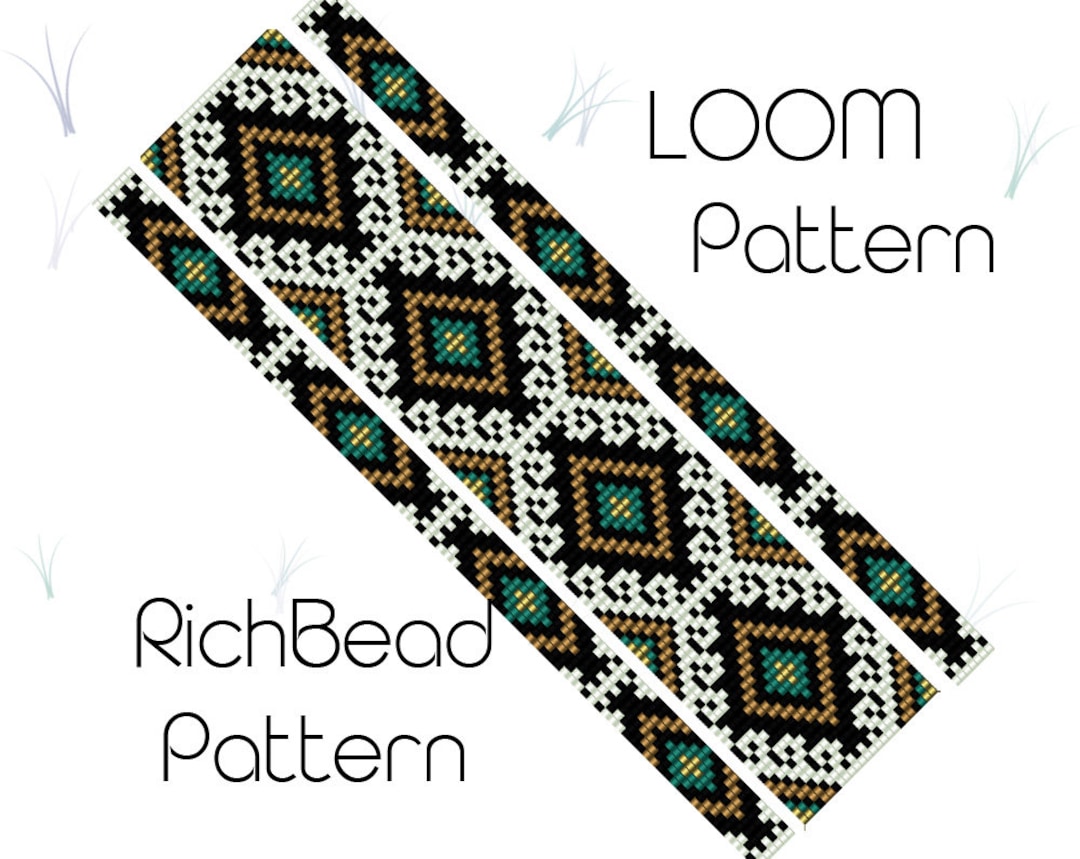 Square Stitch Beading Pattern Bead Loom Bracelet Patterns Bead Loom ...