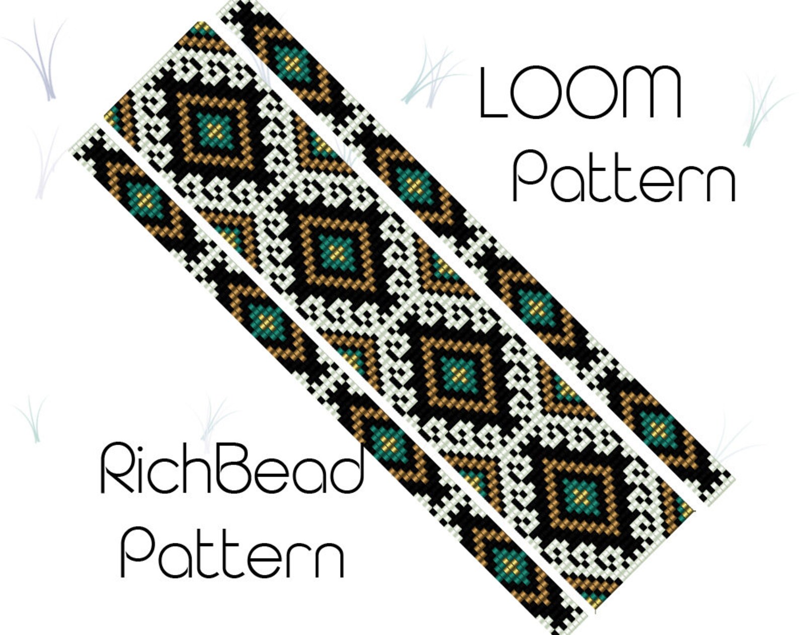 Square Stitch Beading Pattern Bead Loom Bracelet Patterns Bead Loom ...